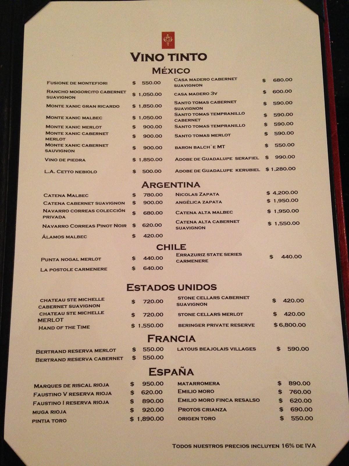 Menu at El Grill Prime Steakhouse Culiacan, Culiacán