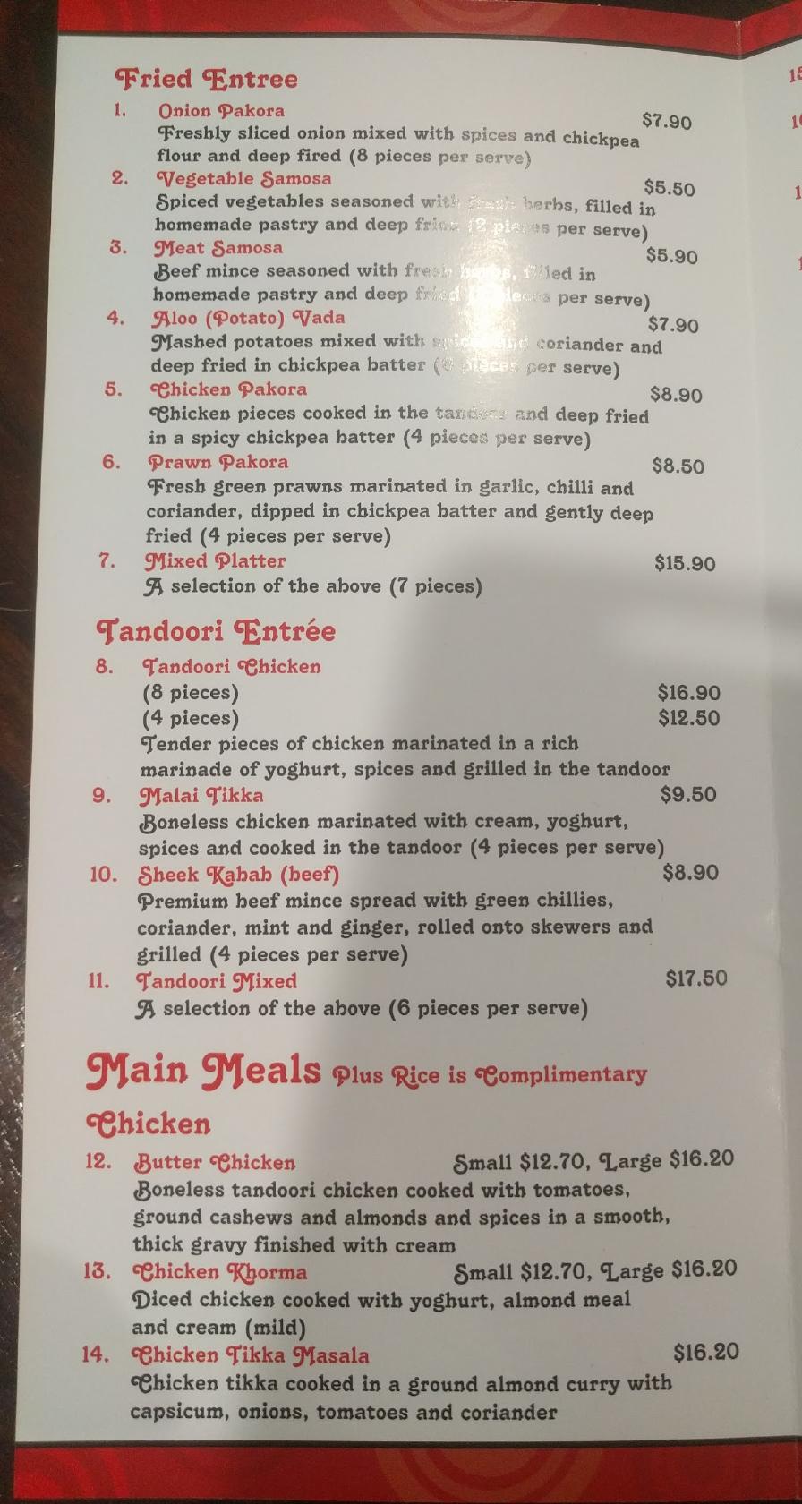 Menu at Get It India fast food, Tingalpa, Wynnum Rd
