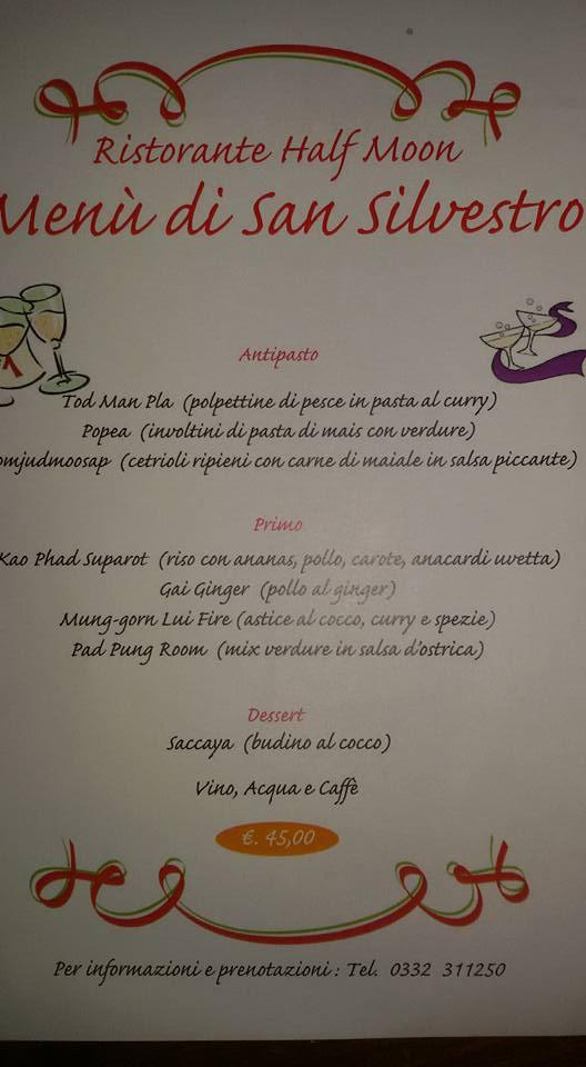 Menu at Half Moon restaurant, Varese