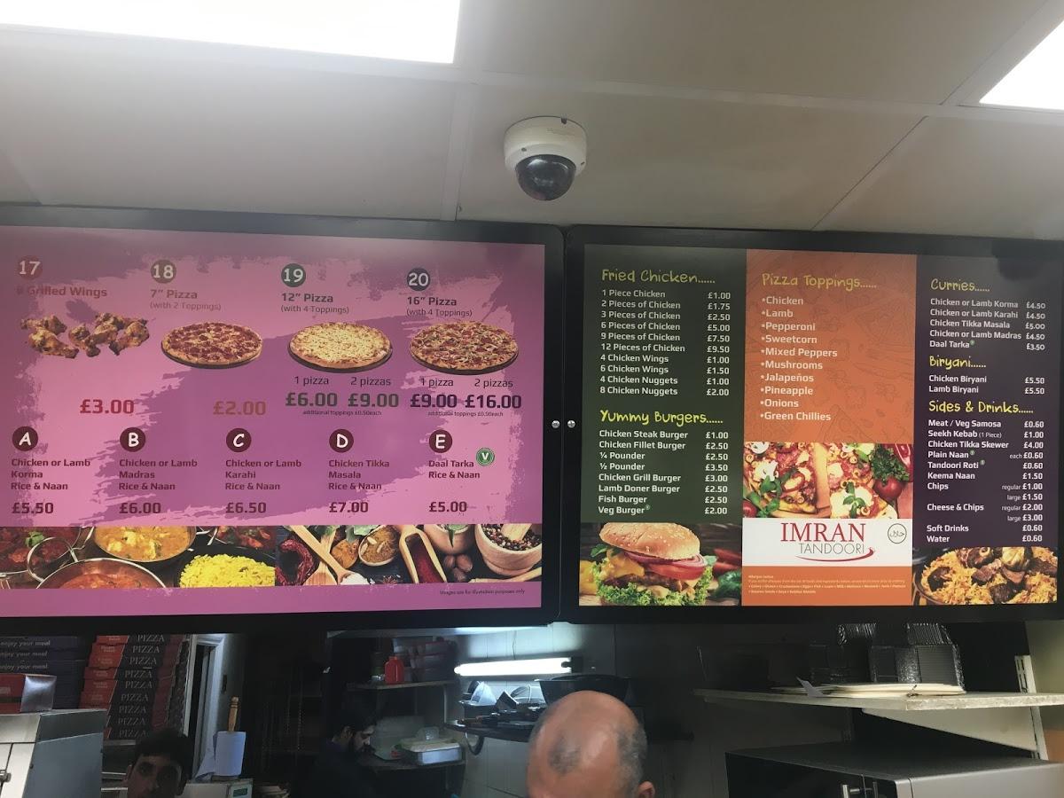 Menu at Imran Tandoori (Wexham) restaurant, Slough