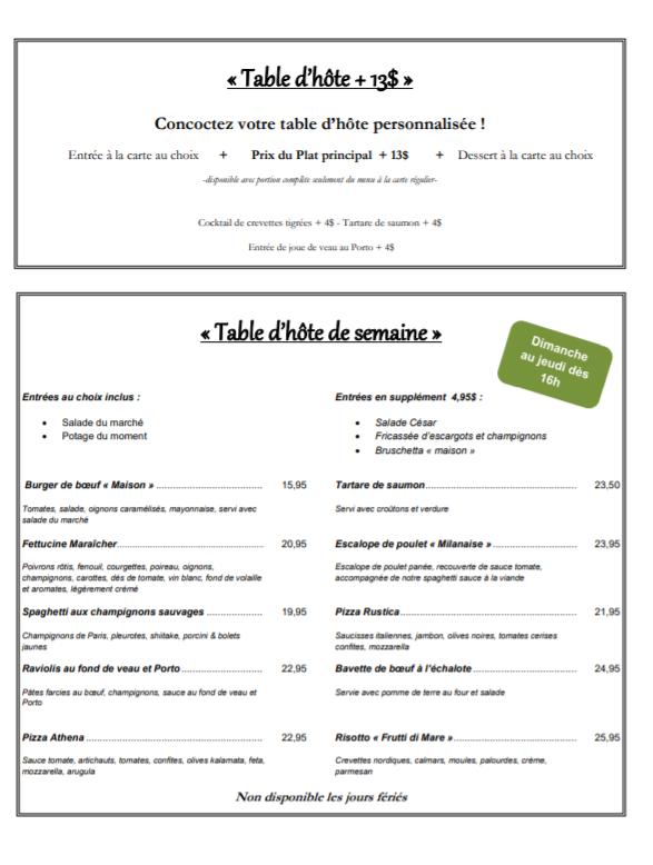 Menu at Maison Du Spaghetti Dupont Joliette restaurant, Joliette