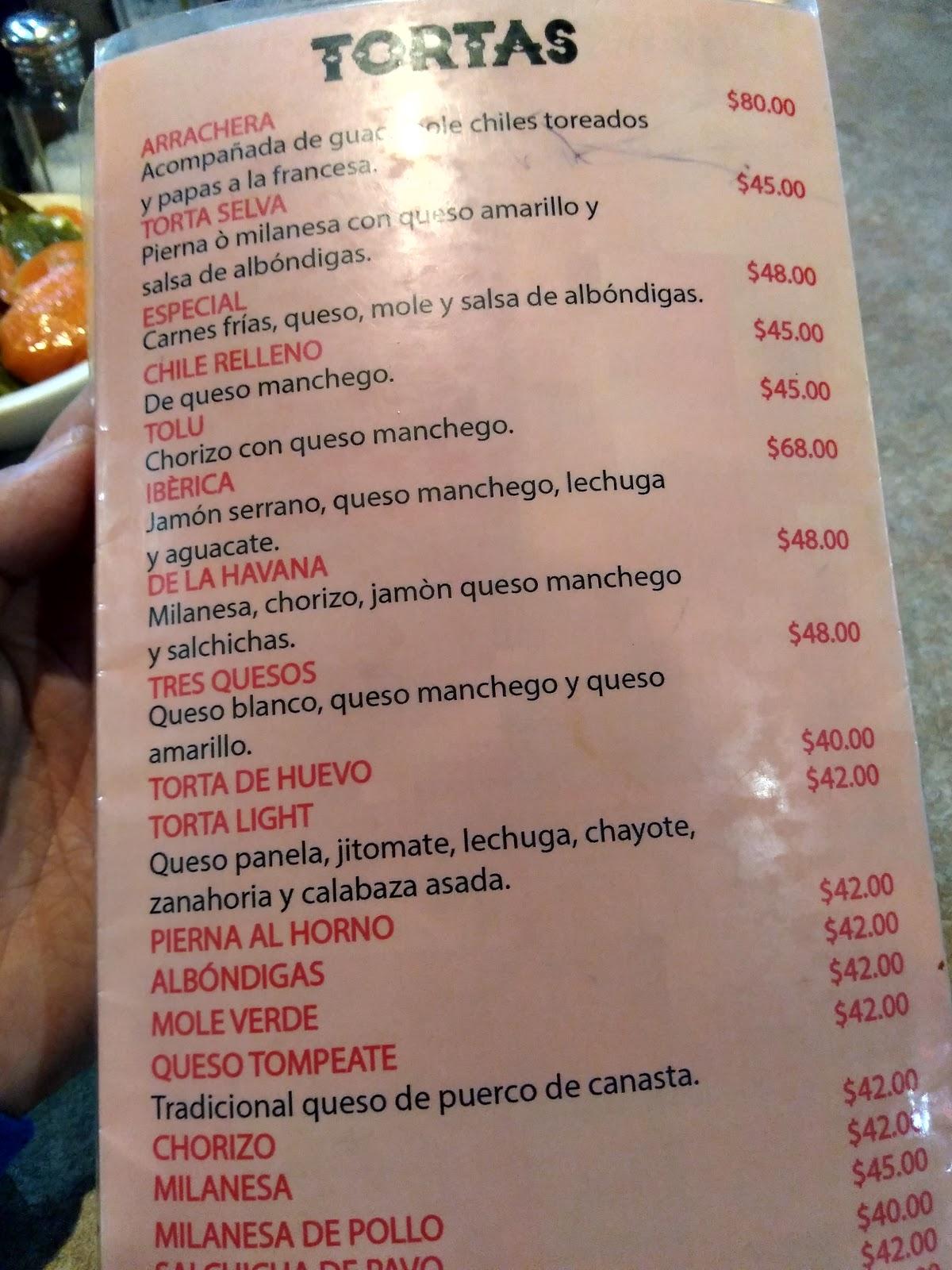 Carta del restaurante Tortas La Selva, Toluca del Lerdo, Ignacio López ...