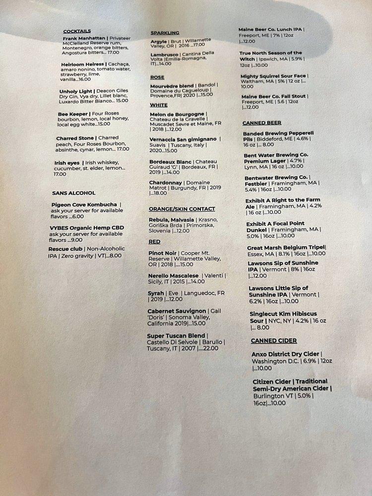 Menu at FRANK Restaurant + Market, Beverly