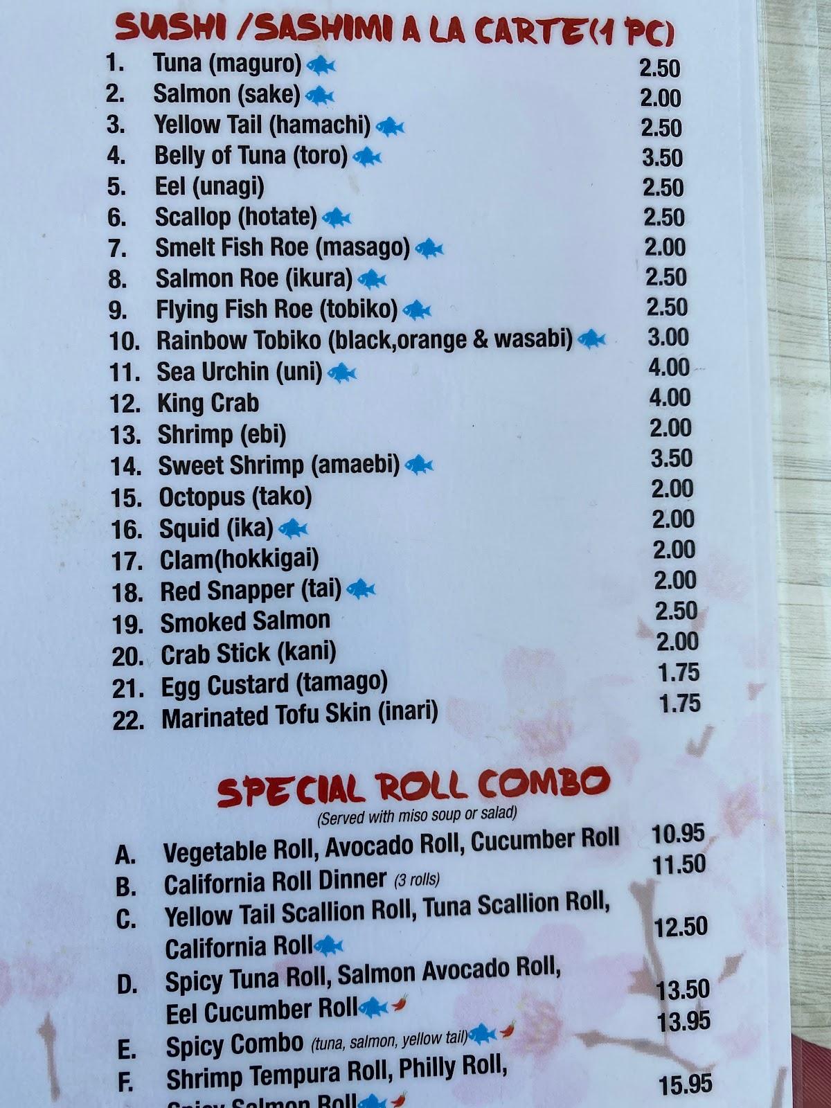 Menu at Little Tokyo Japanese Restaurant, Munster