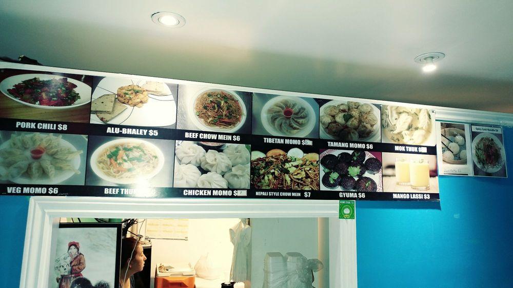 Menu at Tashi Delek Cafe, Toronto
