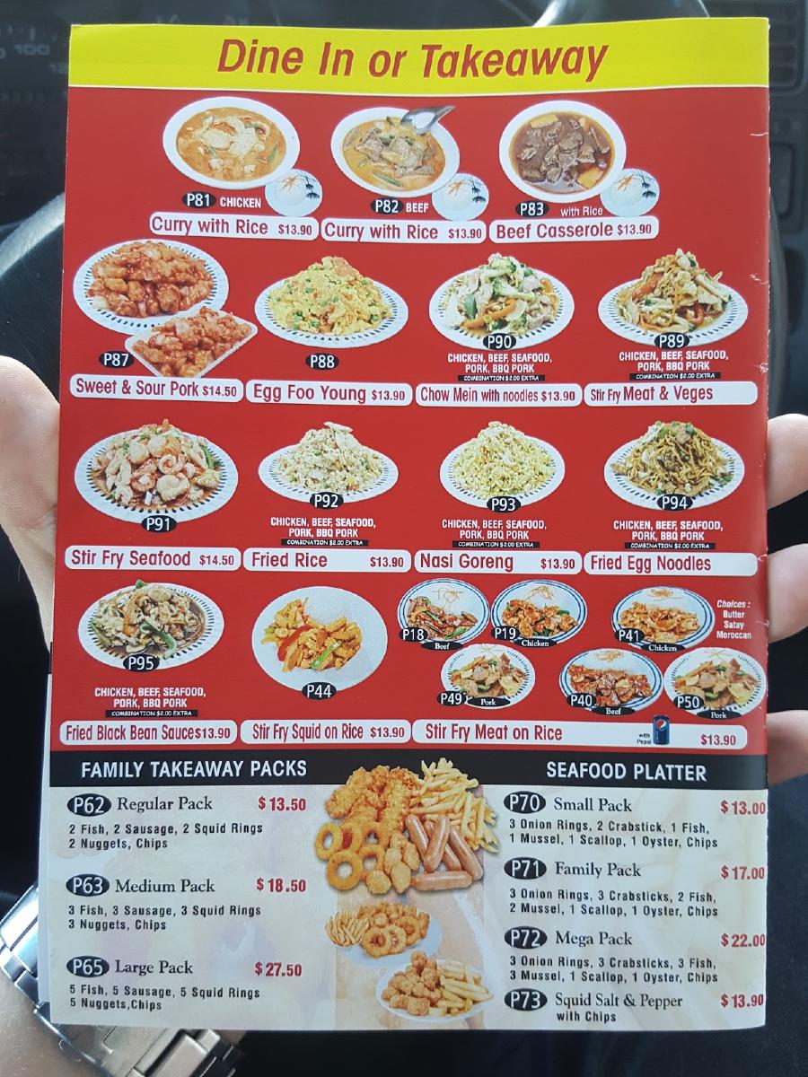 Menu at Town And Country Food restaurant, Kawerau