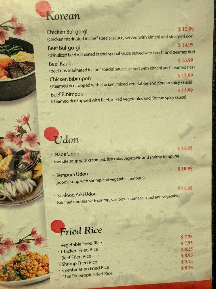 Menu at Yume Japanese & Asian Cuisine restaurant, Oxford