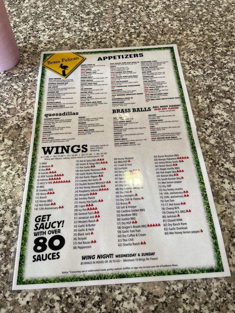 Menu at Brass Pelican Varsity Club - Sandusky, OH, Sandusky
