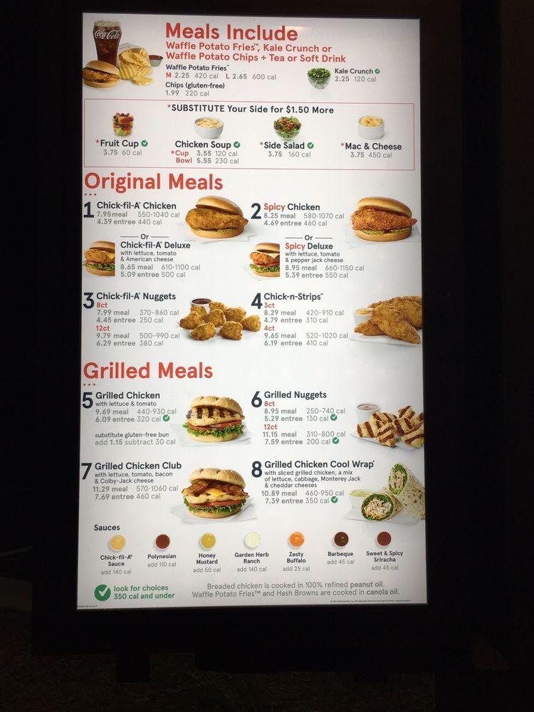Menu at Chick-fil-A fast food, La Habra