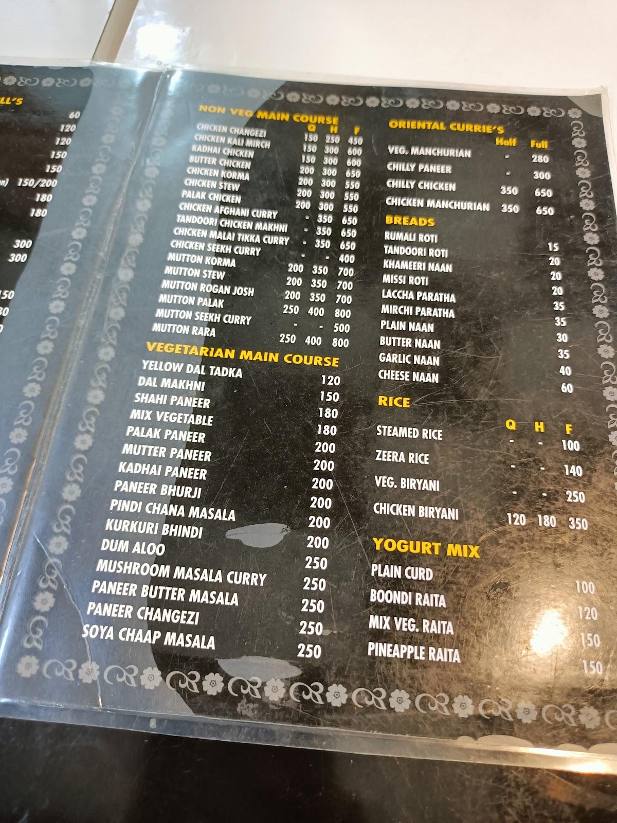 Menu at Doon Darbar Restaurant Mussoorie Road, Dehradun, G1