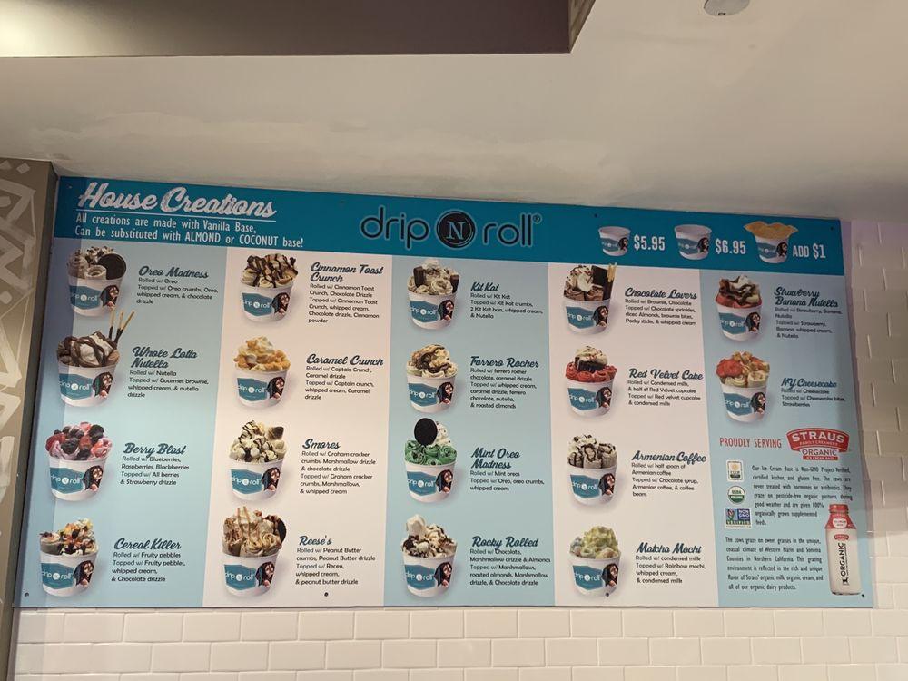 Menu at Drip N Roll, Universal City