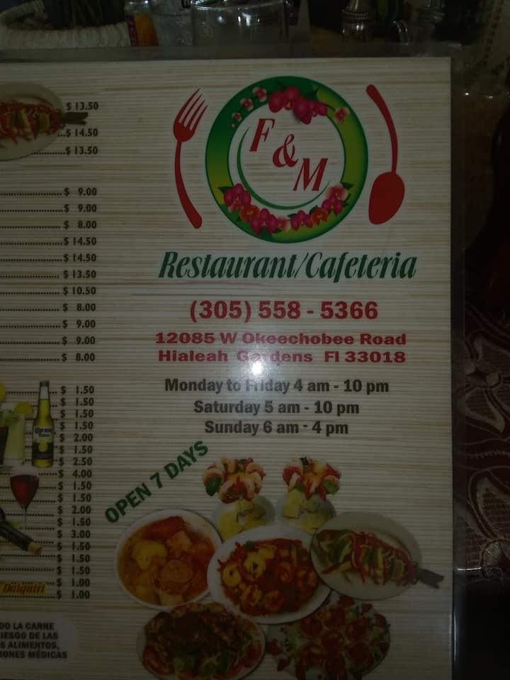 Menu at FM Cafeteria, Hialeah Gardens