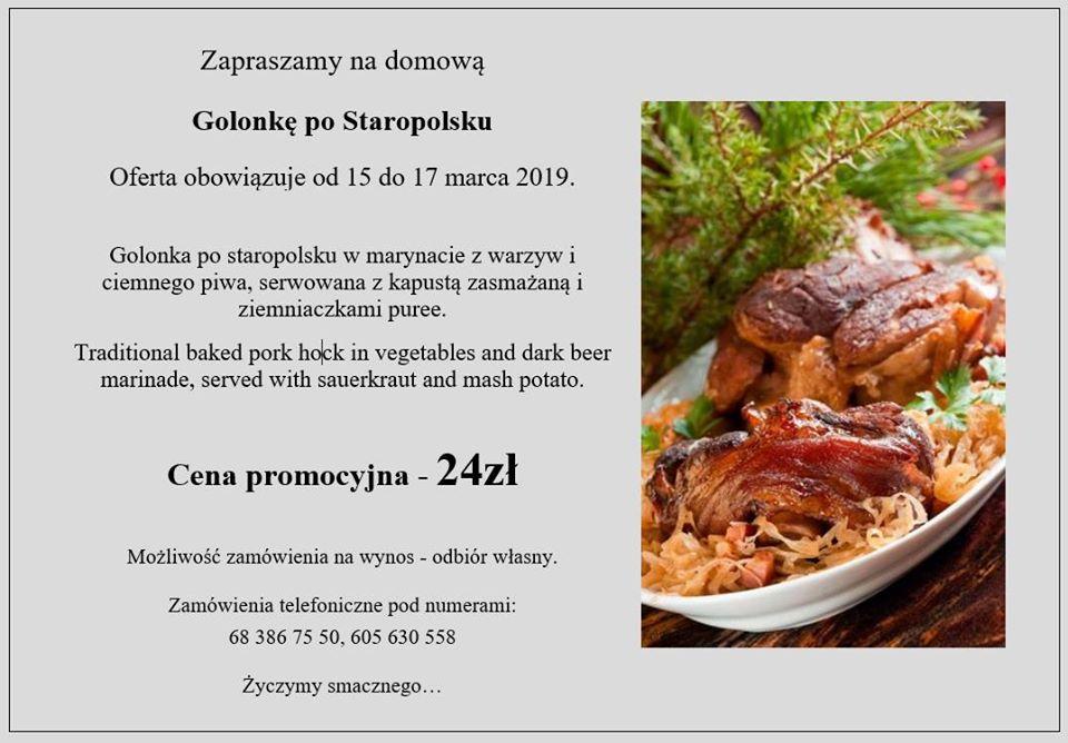 Menu at Hotel Senator restaurant, Zbąszyń