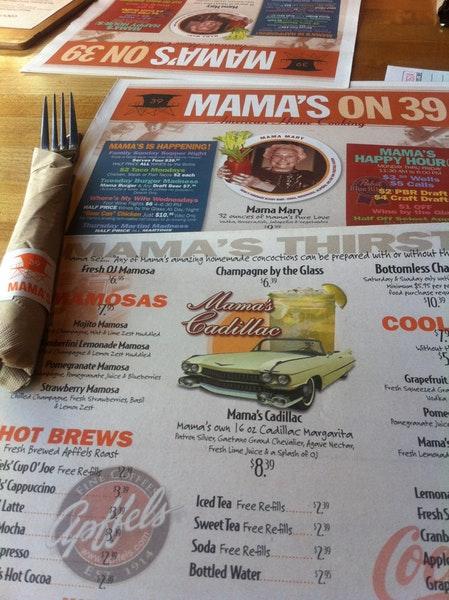 Menu at Mama's on 39 pub & bar, Huntington Beach