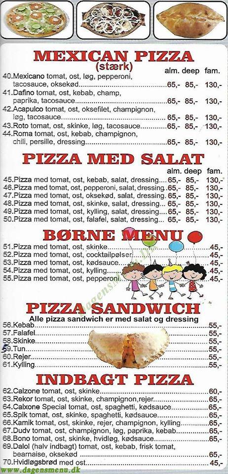 Menu at Sultan Palace restaurant, Jyderup