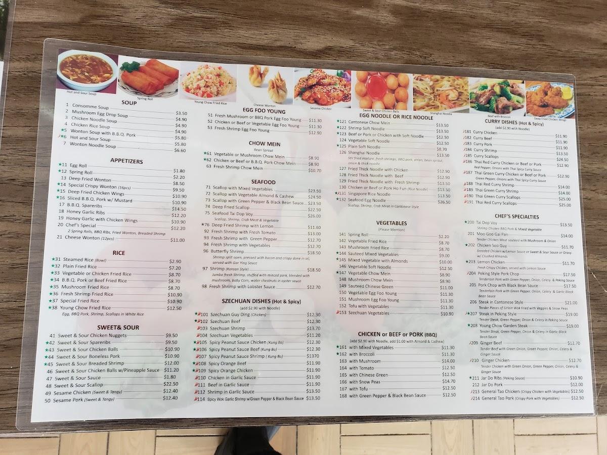 Menu at Young Chow Garden Restaurant, Innisfil, 918 Innisfil Beach Rd