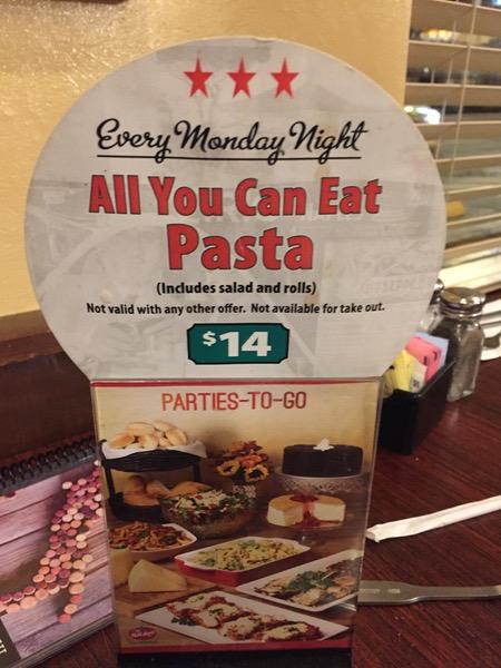 Menu at The Pasta House Co. restaurant, Affton, Gravois Rd