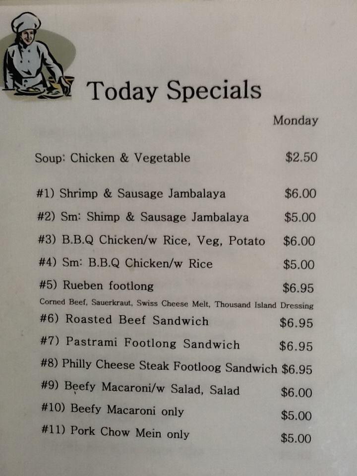 Menu at American Employee Cafeteria (Ramp Level), Los Angeles