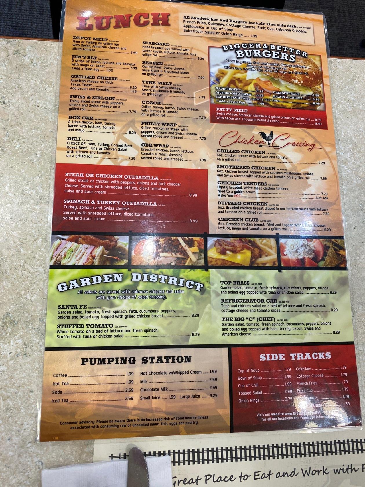 Menu at Breakfast Station restaurant, Homosassa