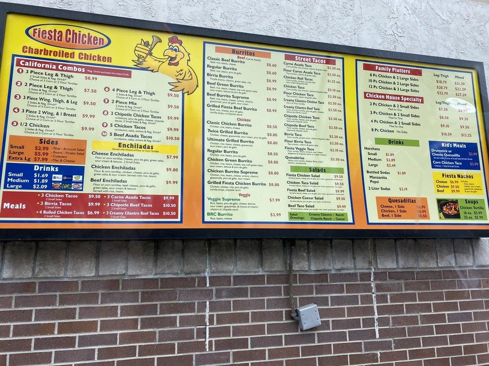 Menu at Fiesta Chicken restaurant, Boise, W Ustick Rd