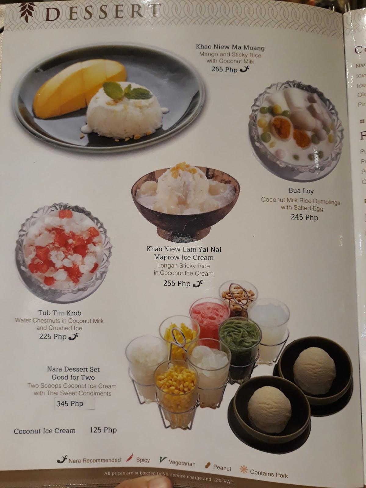 Menu at Nara Thai Cuisine restaurant, Mandaluyong, 3/F SM Megamall ...