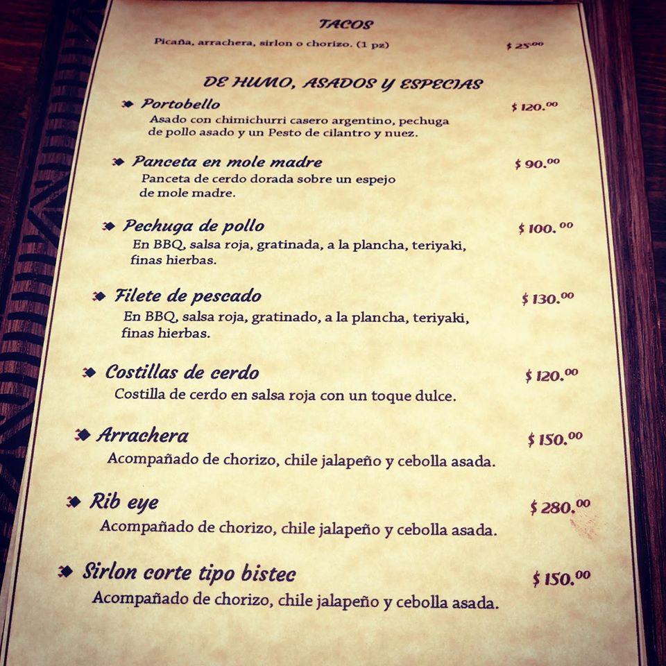 Menu at Portal 500 restaurant, Acámbaro