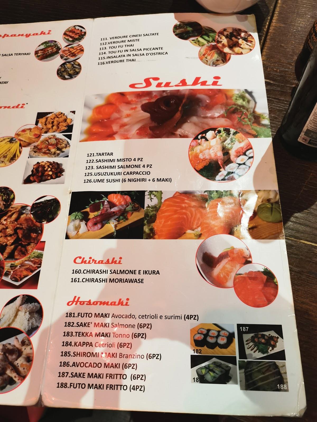 Speisekarte von Zenzero restaurant, ROM, Via Flaminia