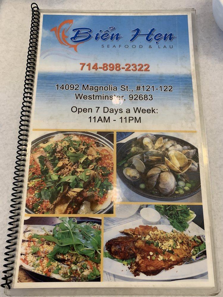 Menu at Biển Hẹn Seafood & Lẩu restaurant, Westminster