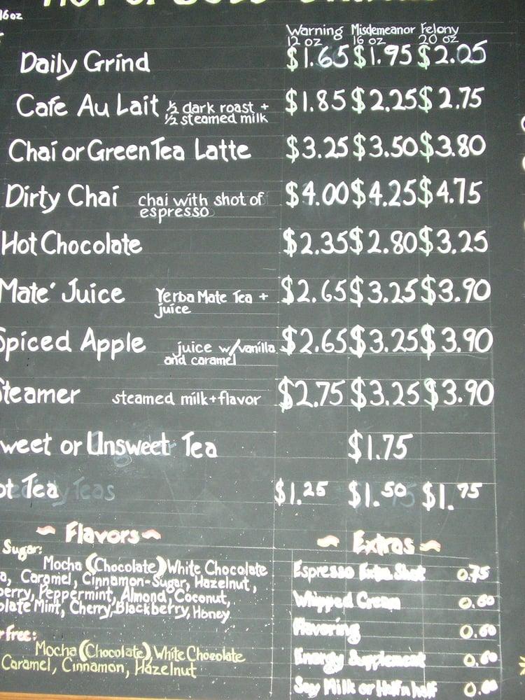 Menu at MugShots JAVA cafe, Prattville