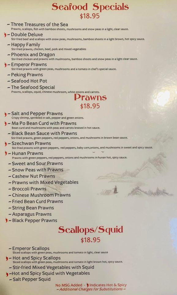 Menu at New Garden Restaurant, Pullman
