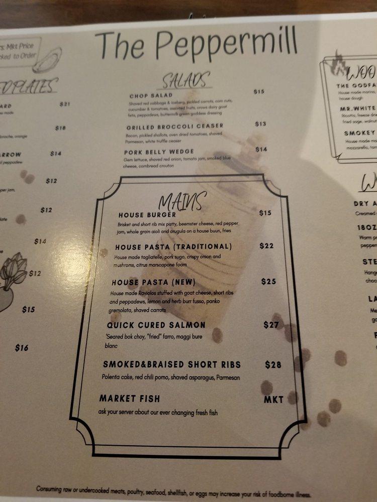 Menu at The Peppermill: Steakhouse and Cocktail, Tempe