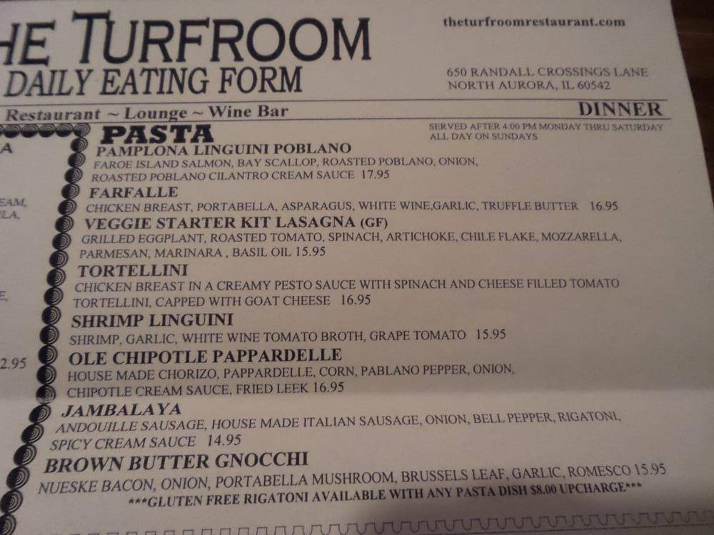 Menu at The Turf Room pub & bar, North Aurora