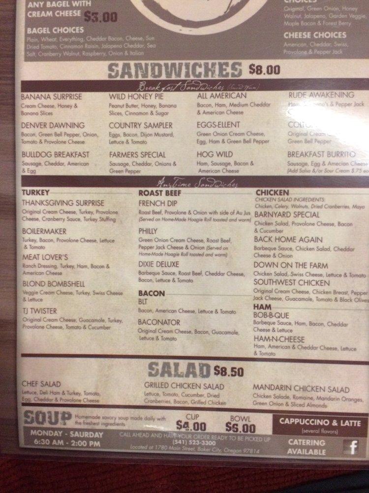 Menu at Little Bagel Shop desserts, Baker City