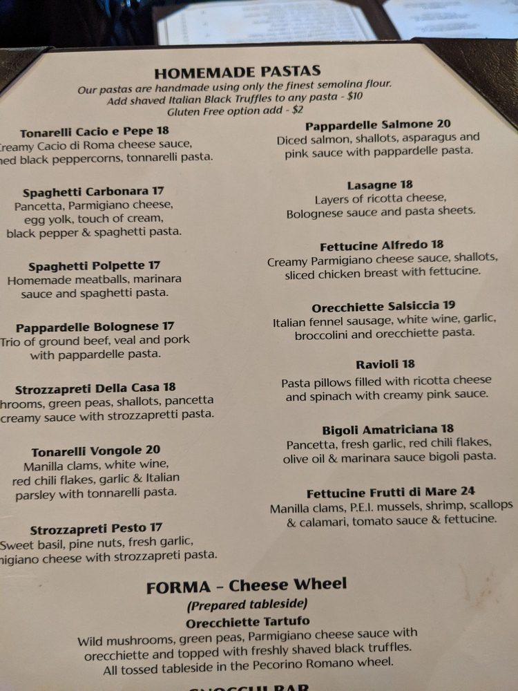 Menu at Matteo Trattoria & Pizzeria St Pete, Saint Petersburg