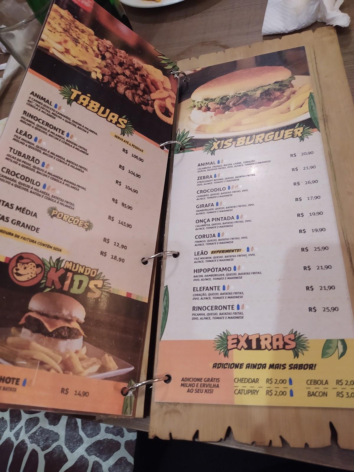 Menu at Mundo Animal Lanchonete Temática - Maringá pub & bar, Maringá