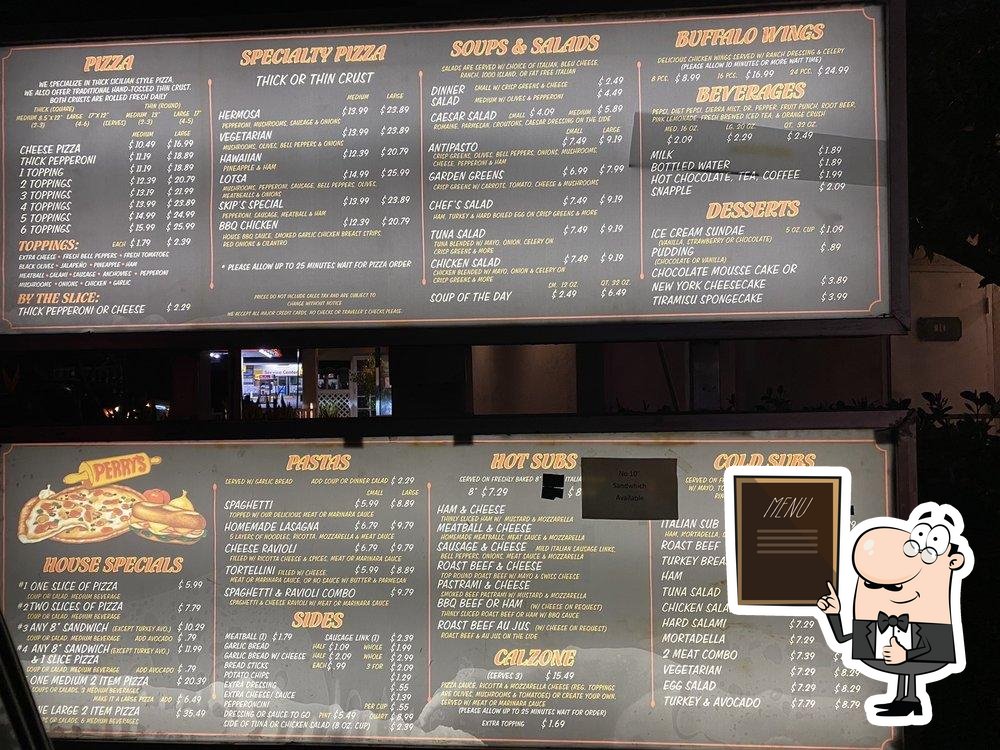 Perry's Pizza, 6501 Edinger Ave in Huntington Beach - Restaurant menu ...