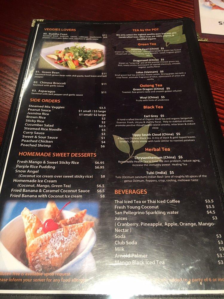 Menu at Siam Lotus Asian Kitchen & Bar, Beaverton