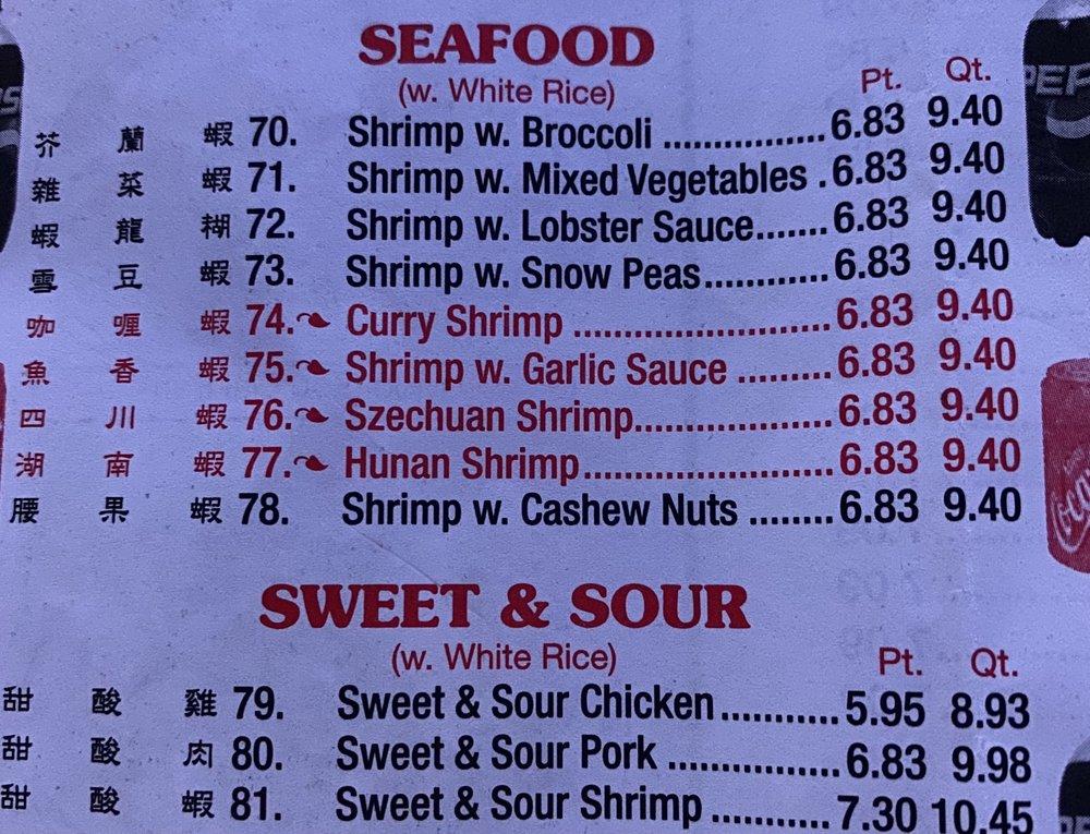 Menu at Chef Lin's To Go restaurant, Lubbock