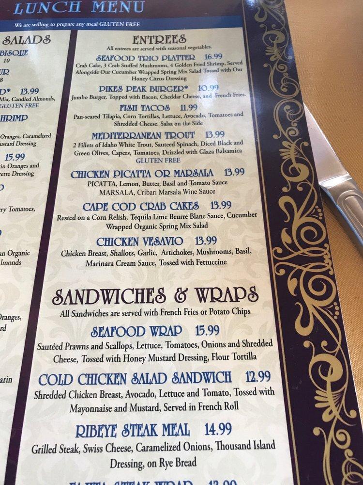 Menu at Joseph's Fine Dining steakhouse, Colorado Springs, S 8th St