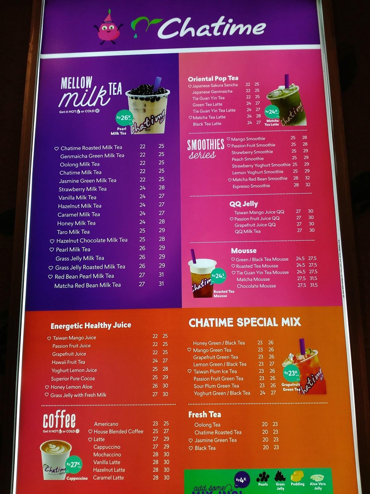 Menu at CHATIME ACE DENPASAR restaurant, Denpasar