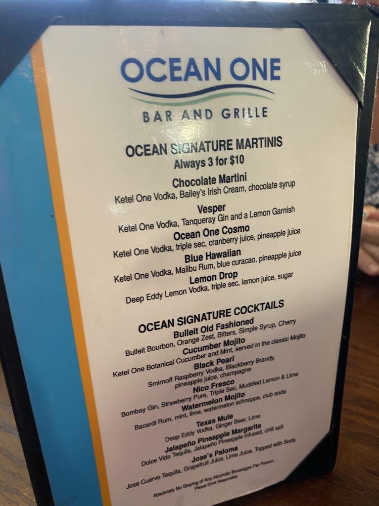 Menu at Ocean One Bar & Grille, Delray Beach