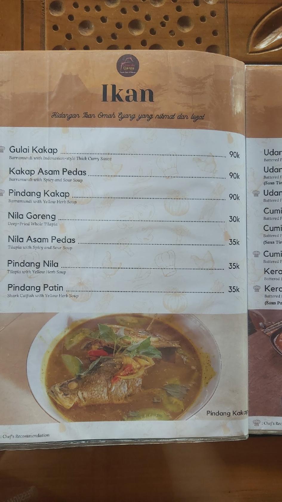 Menu at Omah Eyang Resto restaurant, Klaten, Jl. Manisrenggo No.KM. 0