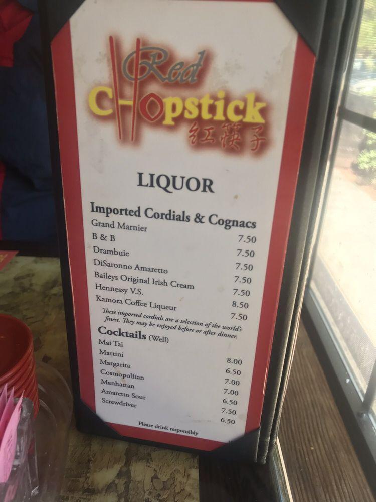 Menu at Red Chopstick restaurant, Sedona, 111 Bell Rock Plaza