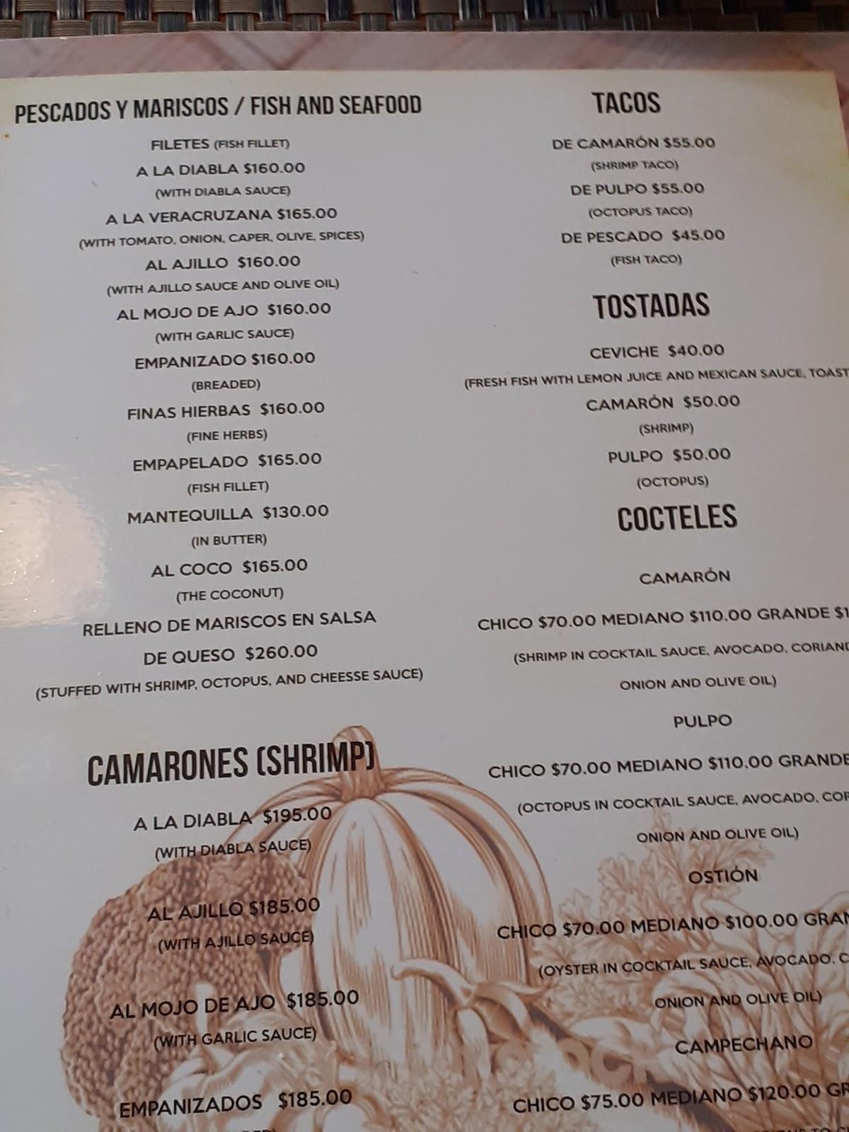 Carta del pub y bar La Bohemia, Guanajuato, San Fernando 33A