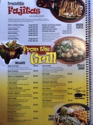 Menu at Si Señor Mexican Restaurant, Eldon
