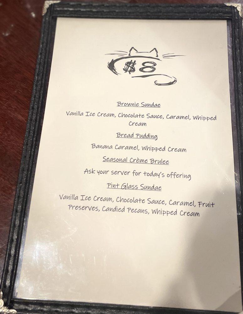 Menu at The Fat Cat restaurant, Quincy, Hancock St