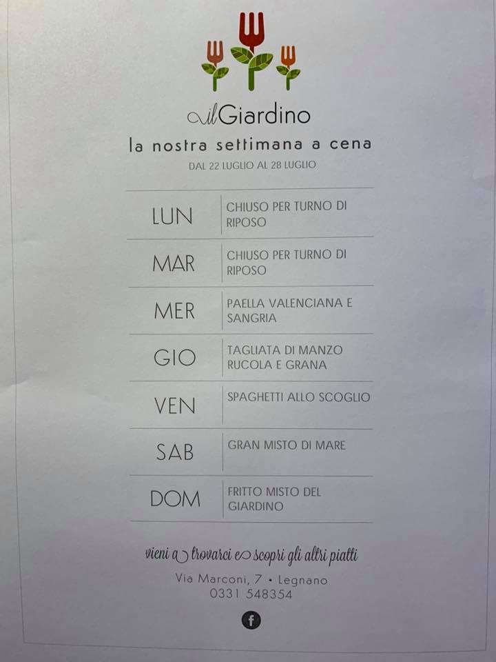 Menu at IL GIARDINO Ristorante self service, Legnano