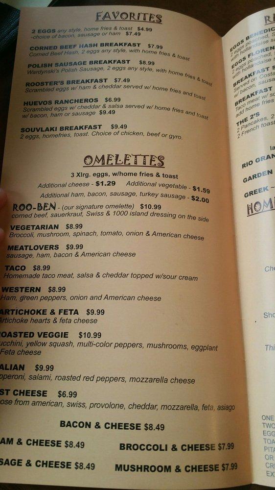 Menu at The Howling Rooster Restaurant & Bar, Buffalo, 529 Englewood Ave
