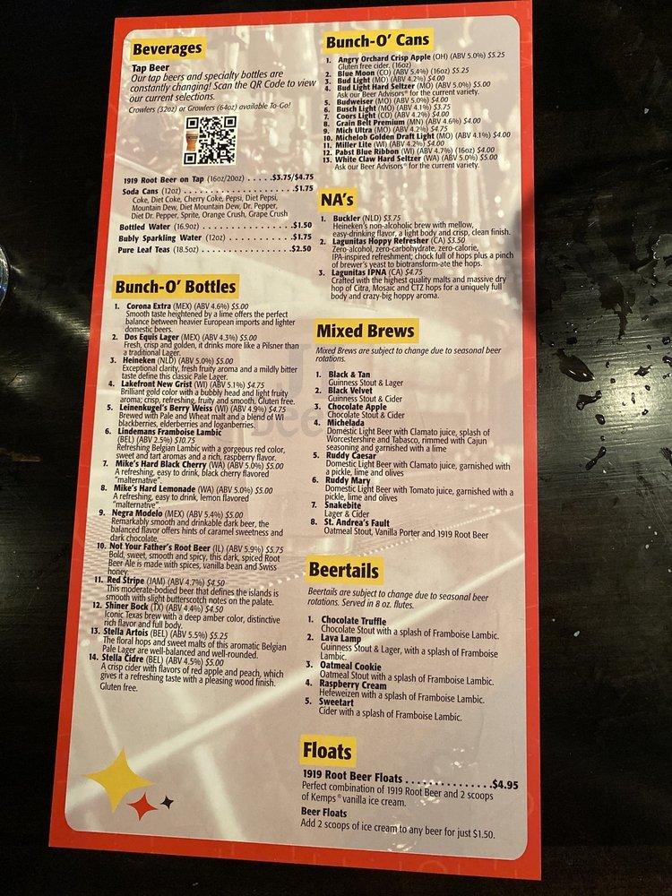 Menu at JL Beers pub & bar, Sioux Falls, 323 S Phillips Ave