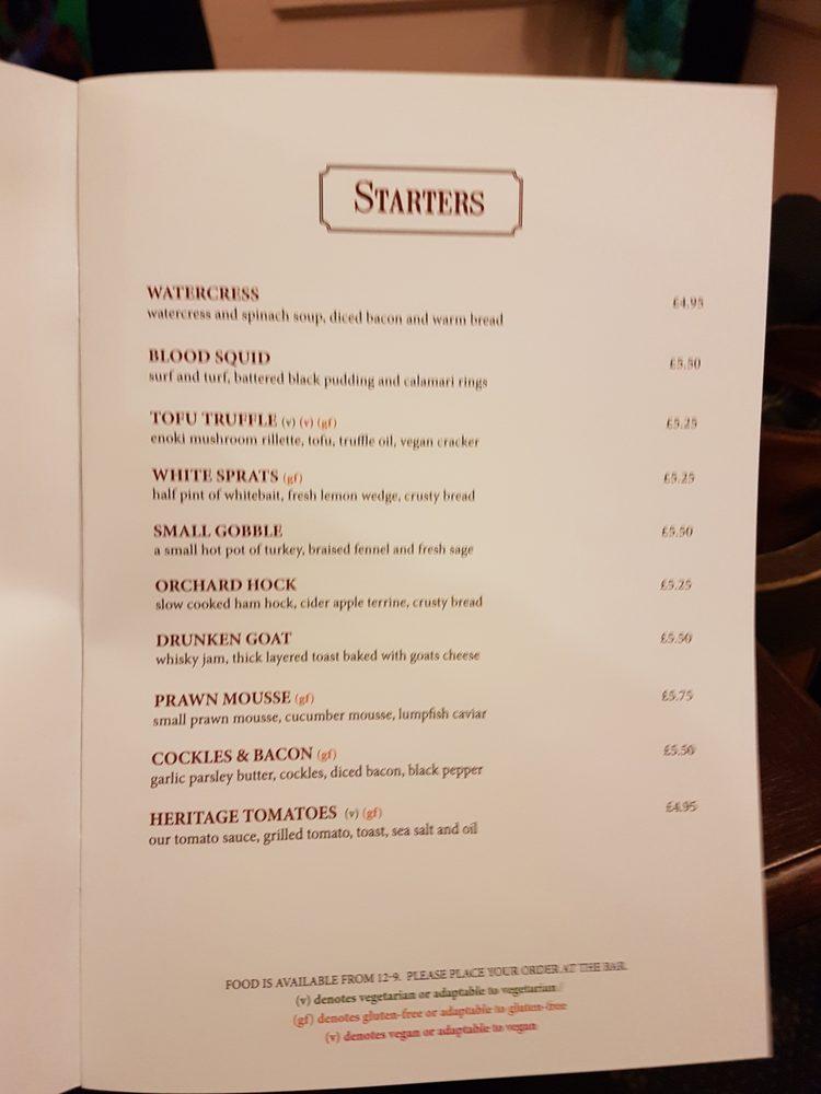 Menu at Three Daws pub & bar, Gravesend